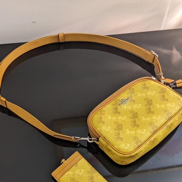 Coach | Bags | Coach Yellow Crossbody Bag With Card Wallet | Poshmark